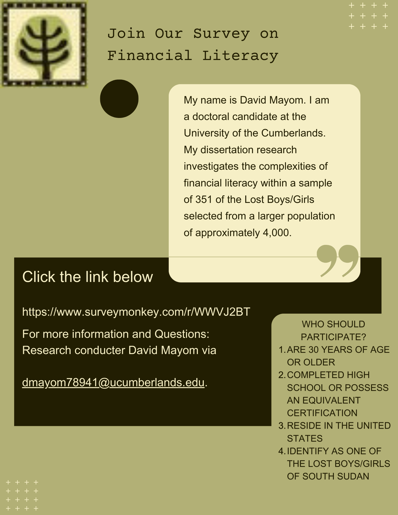Join Our Survey - Lost Boys Center for Leadership Development